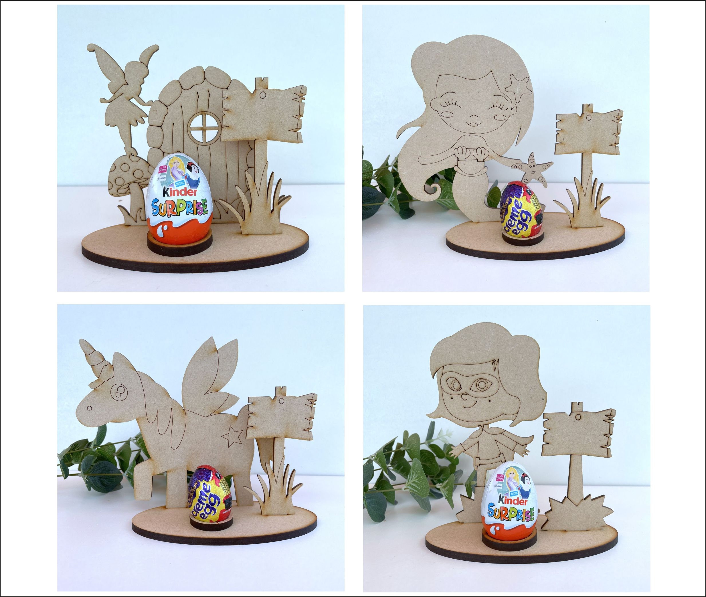 MDF Wooden Laser Cut Easter Egg Holder Creme Egg Kinder Egg - Etsy UK