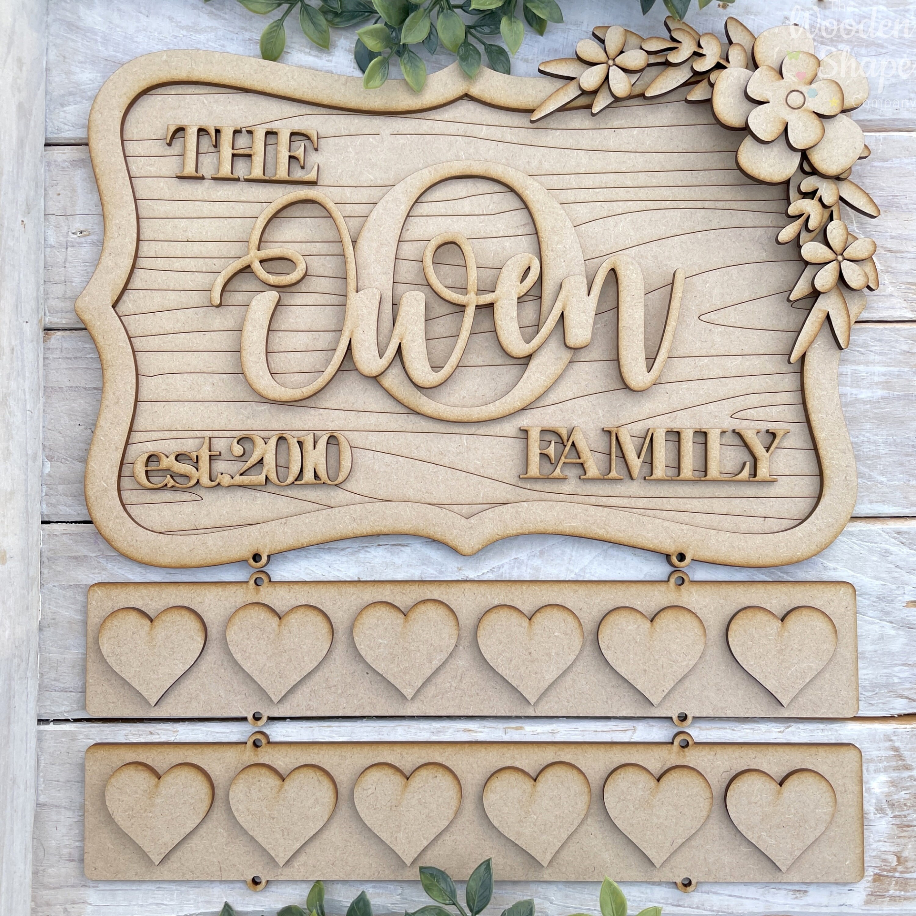 DIY Layered MDF Craft Kit Family Name Established Family Craft - Etsy UK