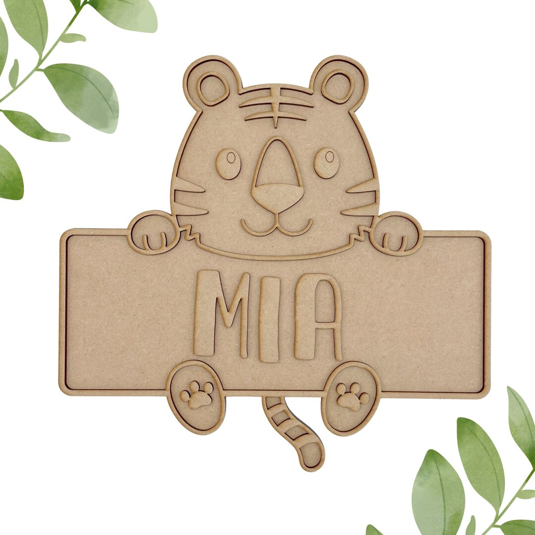 Blank Craft Kit Laser Cut Wooden MDF - Jungle Theme Nursery Décor Door ...