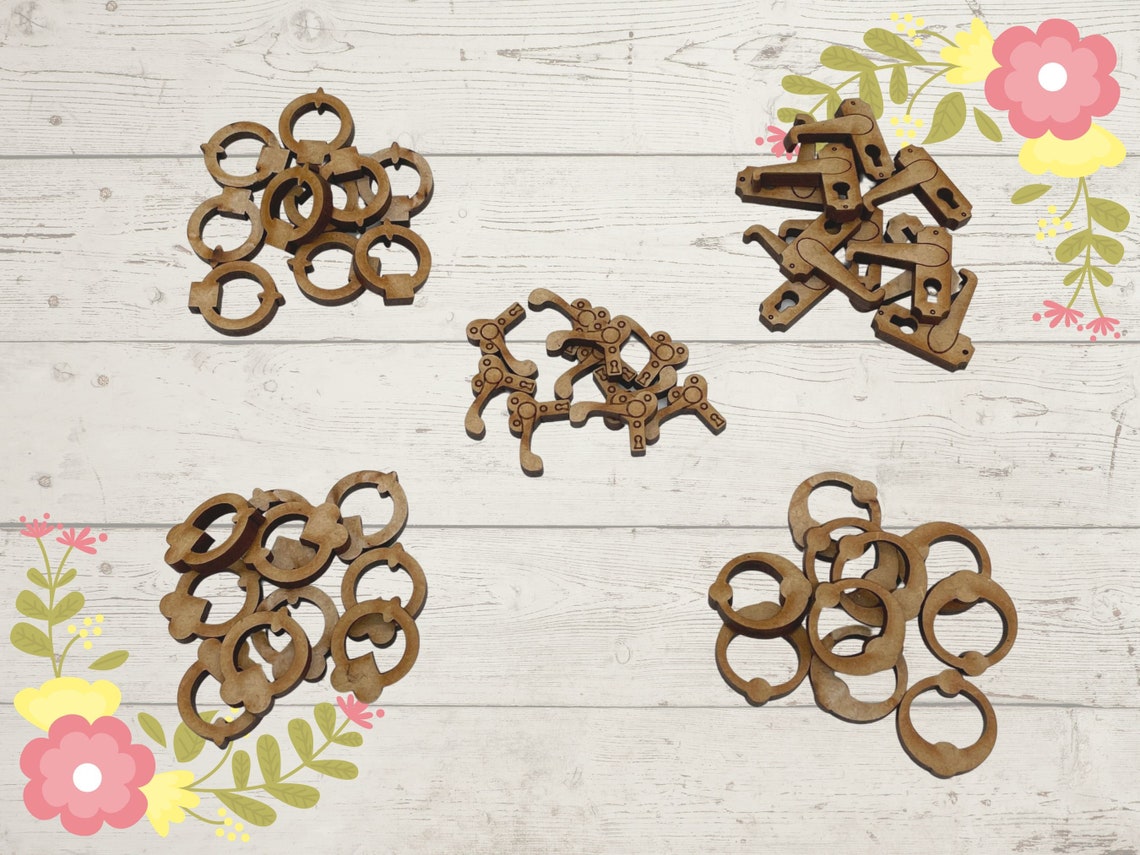 10 Pack MDF Laser Cut Wooden Fairy Door Handles Assorted - Etsy