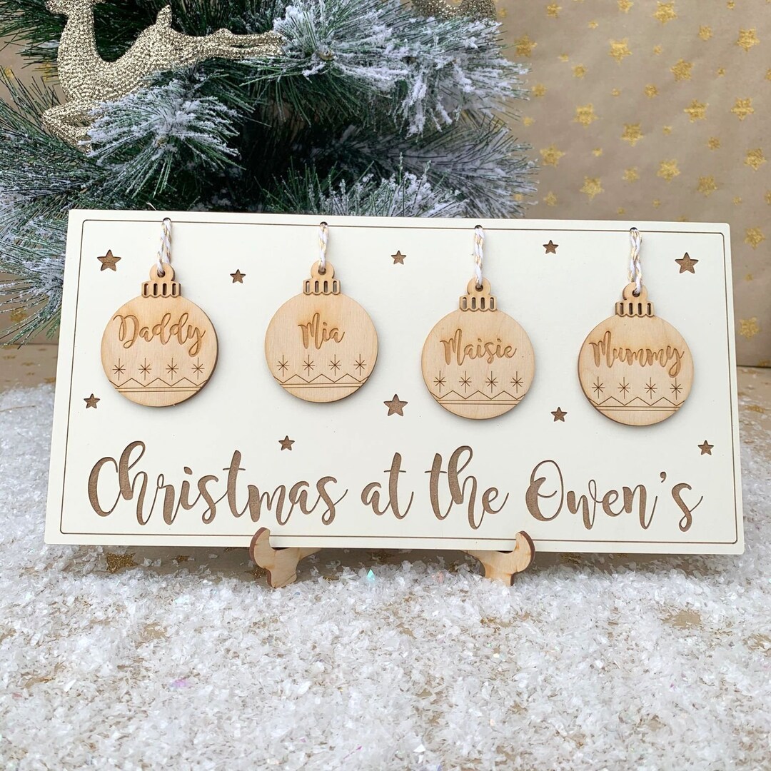 Personalised Christmas Family Sign Christmas at the With Personalised ...
