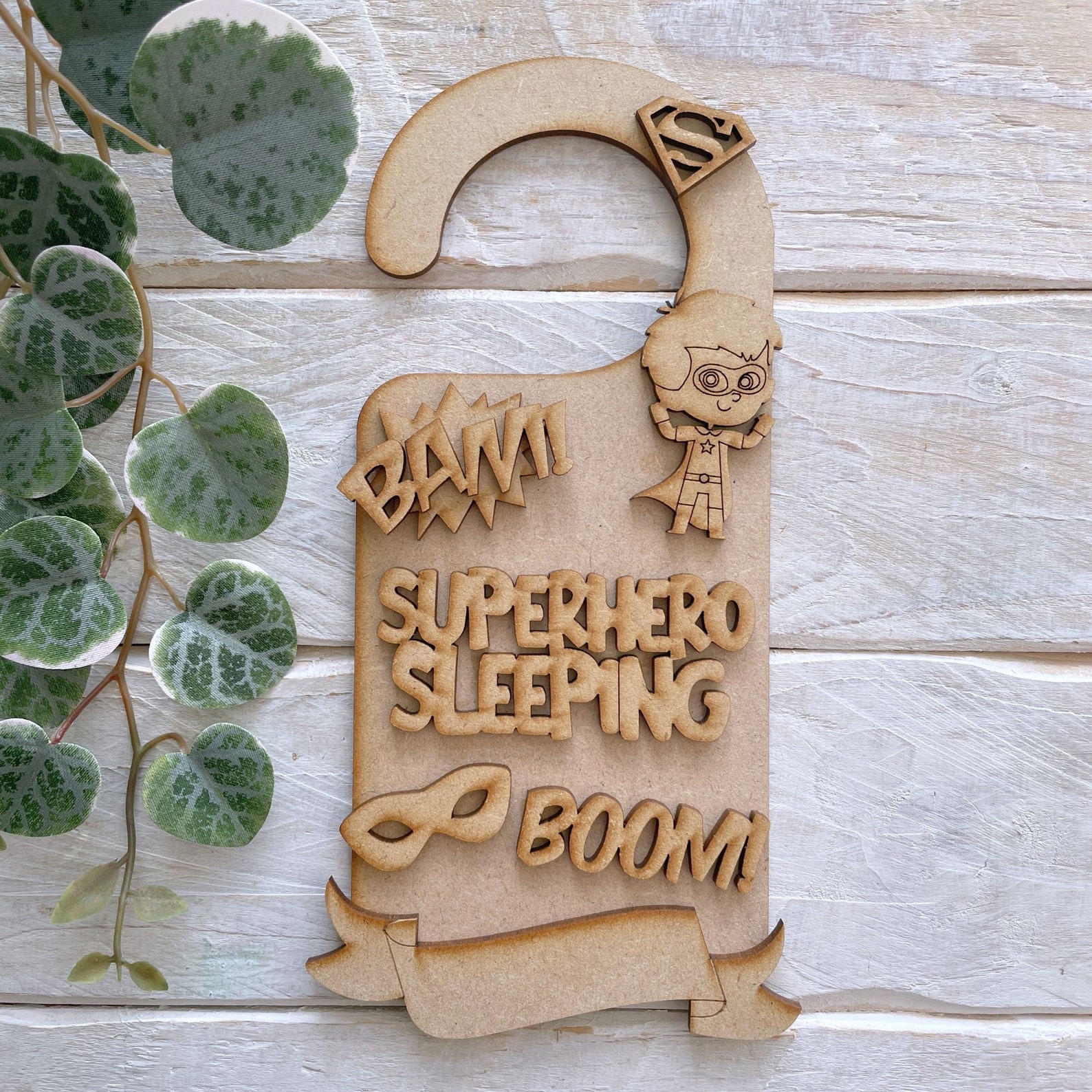Blank Craft Kit Laser Cut Wooden MDF Door Hanger Room Sign - Etsy