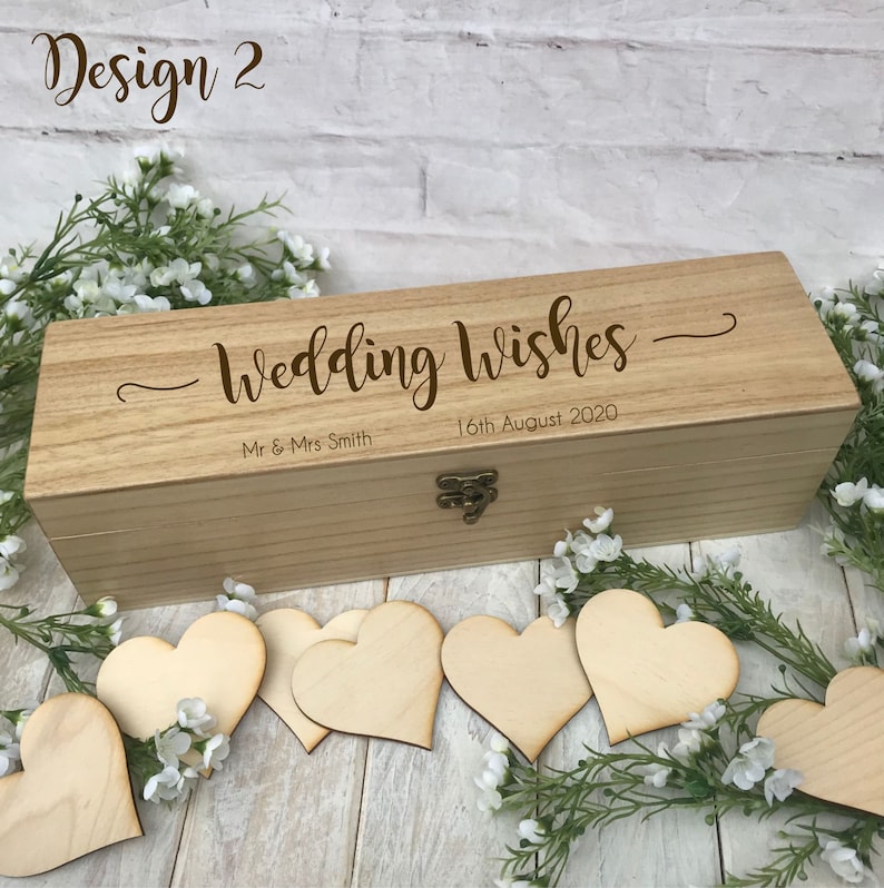 Wooden Rustic Wedding Wish Box Guest Book Alternative Drop in - Etsy