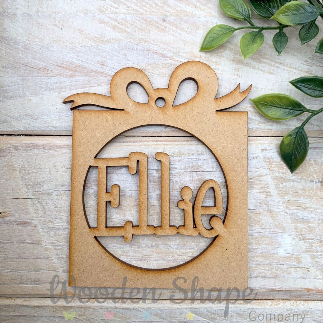 MDF Laser Cut Wooden Personalised Christmas Bauble DIY Craft Shape Gift ...