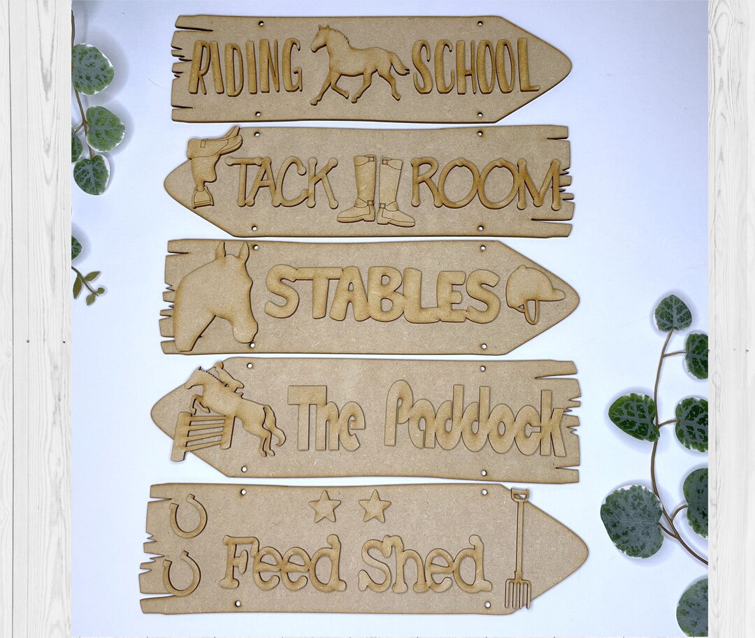 Blank Craft Kit Laser Cut Wooden MDF Direction Sign Theme Room Décor ...