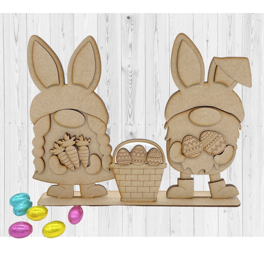 MDF Easter DIY Wooden Craft Blank Easter Bunny Gnome Gonk Easter Gnome ...