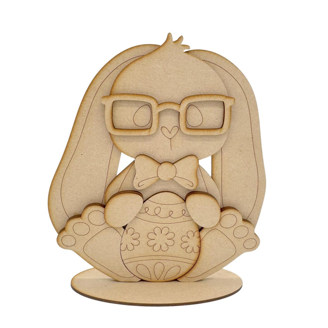 Spring Easter Craft Kit - Cute Easter Bunny Egg Glasses Craft MDF - Etsy UK