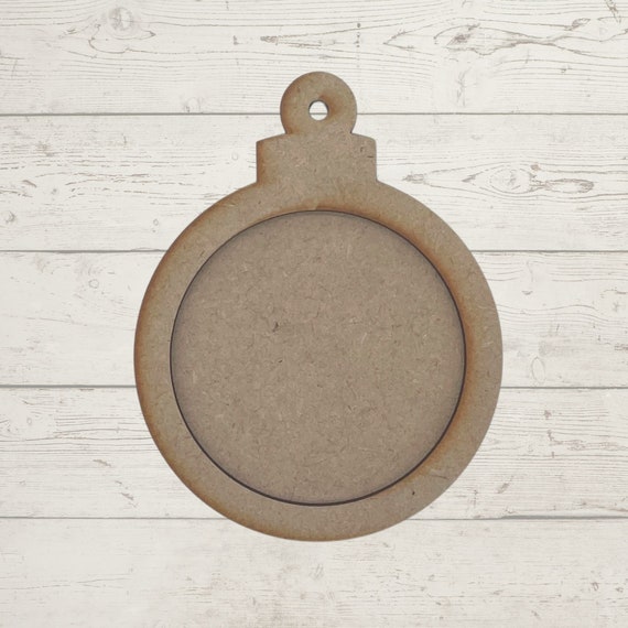 MDF Wooden Bauble Shape Bauble Frame Photo Bauble Frame - Etsy UK