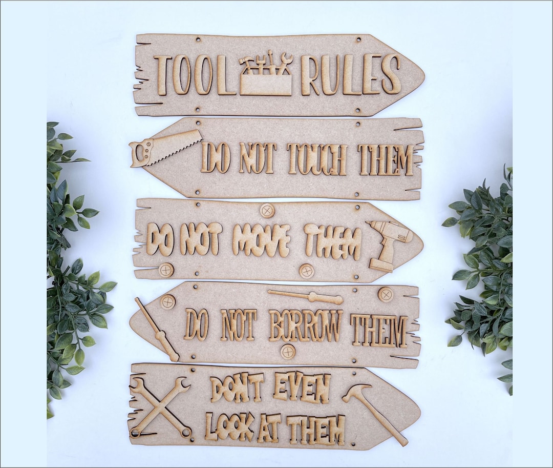 Blank Craft Kit Laser Cut Wooden MDF Direction Sign Theme Room Sign ...