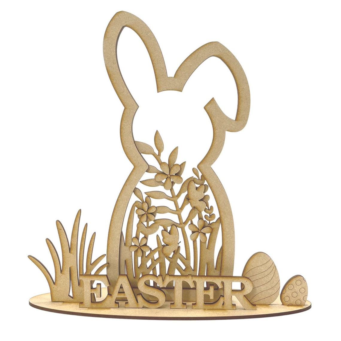 Blank Craft Kit Laser Cut Wooden MDF Easter Decoration Flat Packed DIY ...