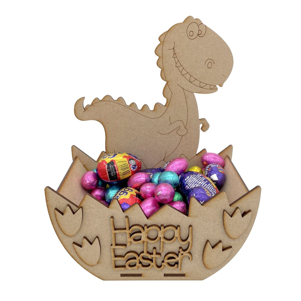 MDF Fillable Easter Cracked EGG Basket DIY Easter Hamper Make Your Own ...