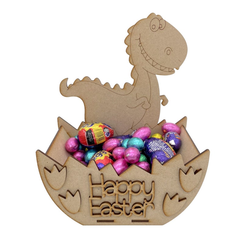 MDF Fillable Easter Cracked EGG Basket DIY Easter Hamper Make - Etsy