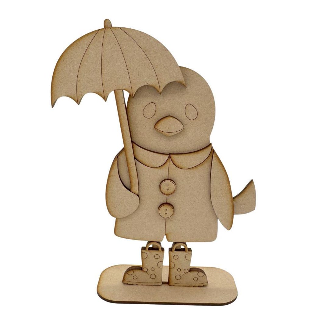 Spring Easter Craft Kit - Easter Chick With Umbrella Wellingtons MDF ...