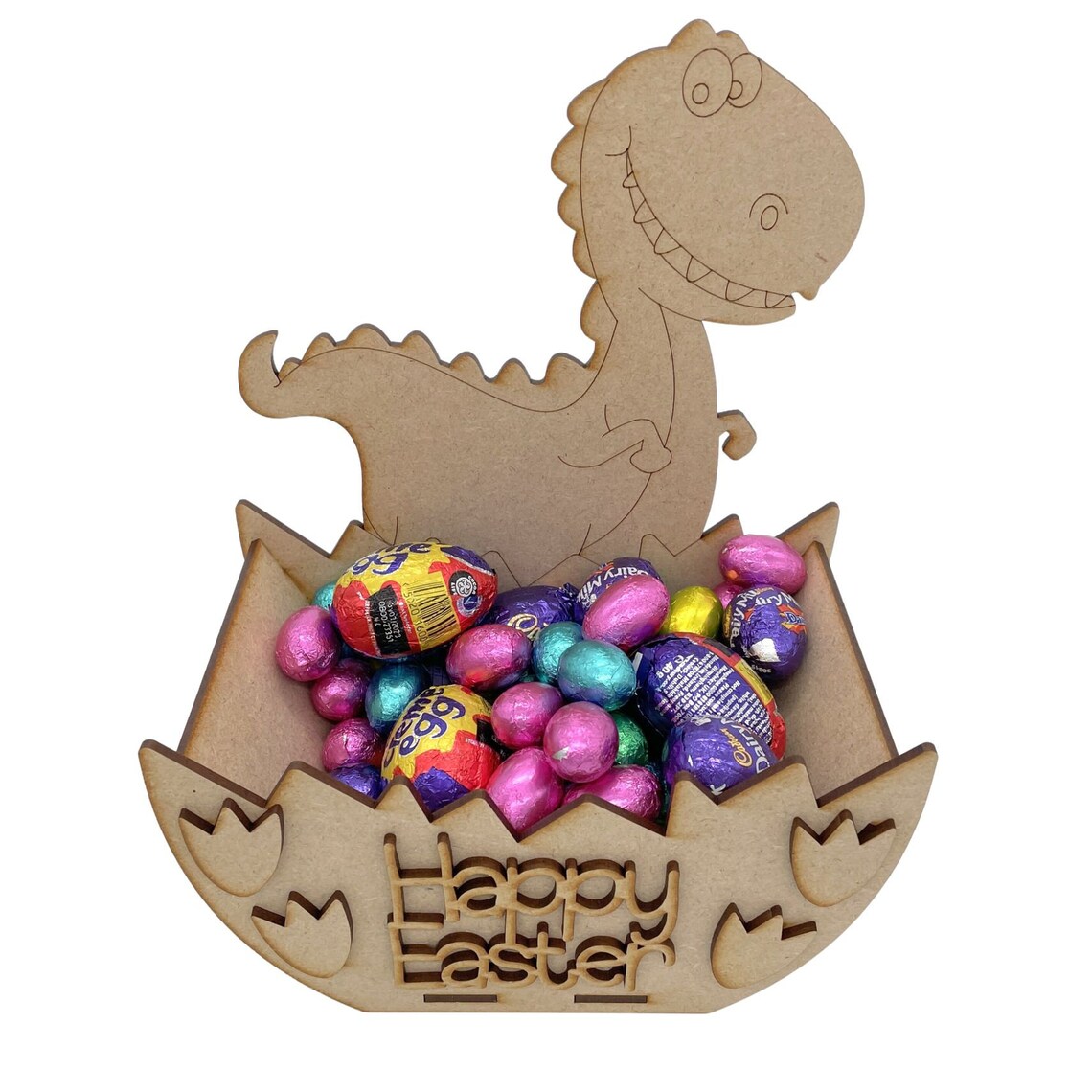 MDF Fillable Easter Cracked EGG Basket DIY Easter Hamper Make Your Own ...
