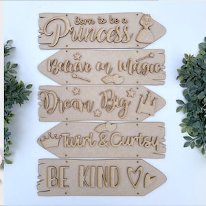 Blank Craft Kit Laser Cut Wooden MDF Direction Sign Theme Room Sign ...