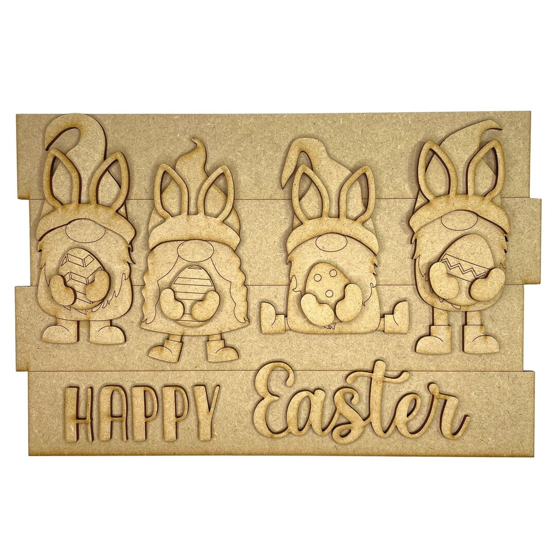 Blank Craft Kit Laser Cut Wooden MDF Easter Decoration Flat Packed DIY ...
