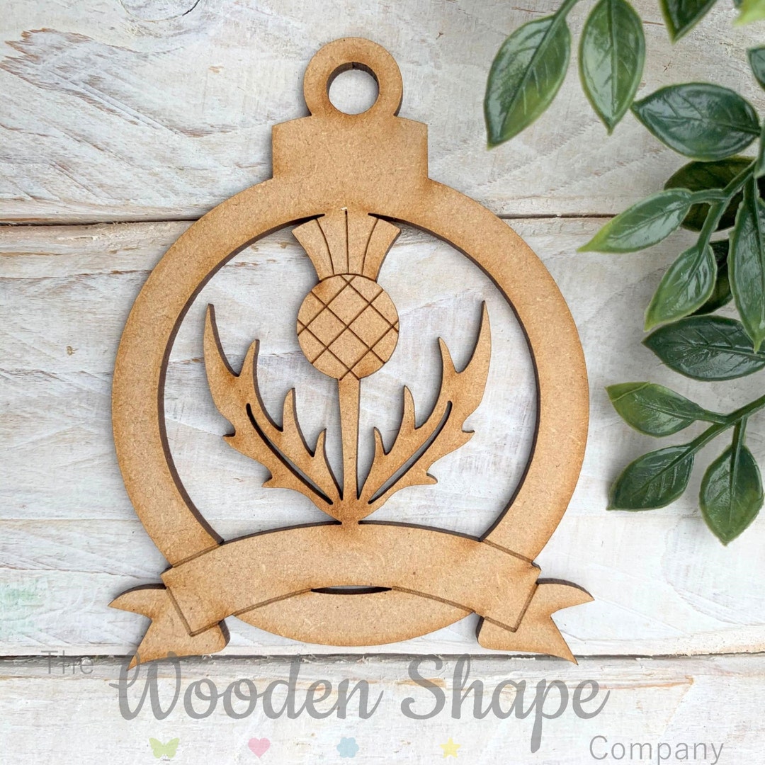 MDF Laser Cut Wooden Christmas Bauble DIY Craft Shape Christmas Banner ...