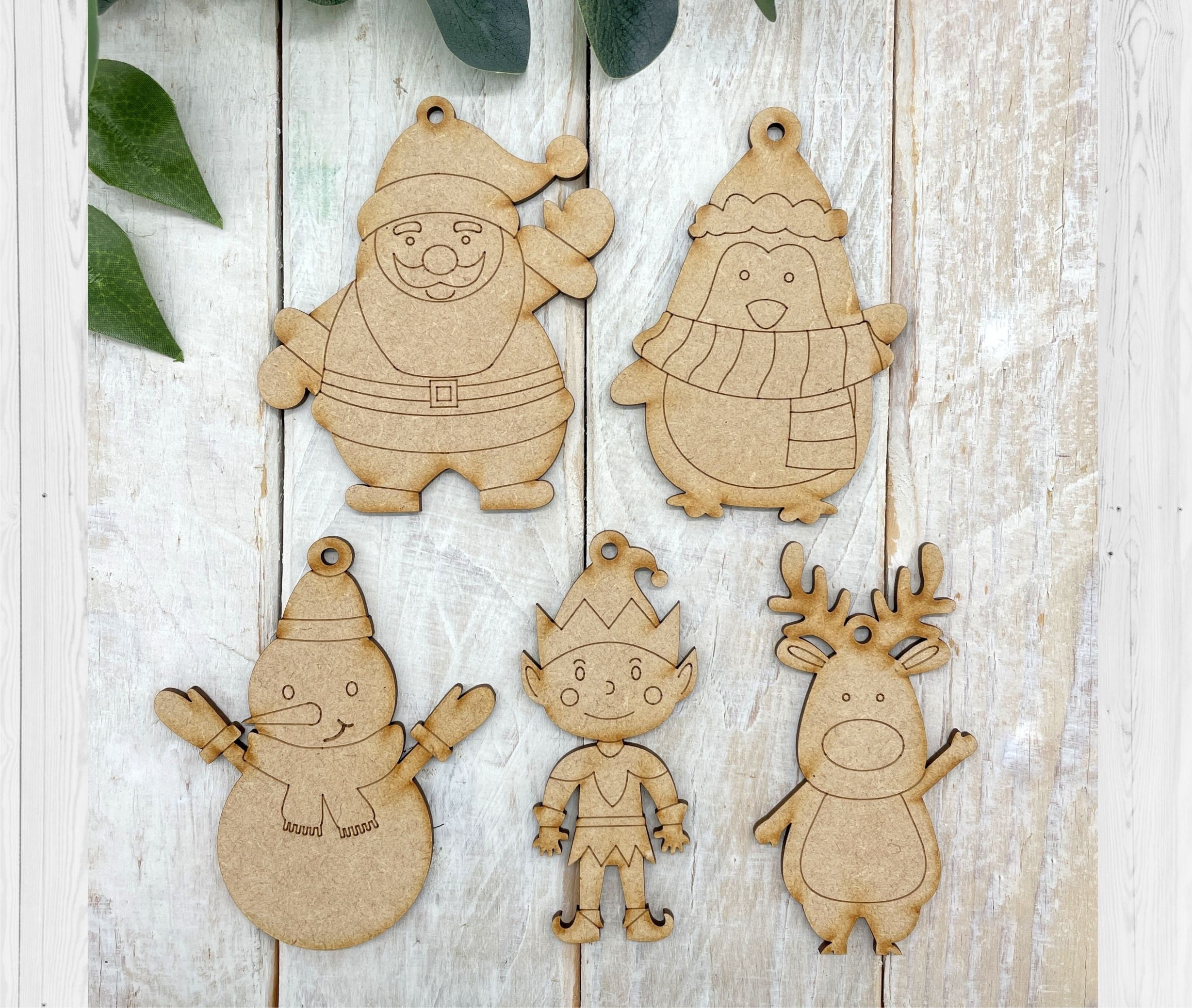 Christmas MDF Embellishment Craft Shape, Wood Blank DIY Decoration 5 ...