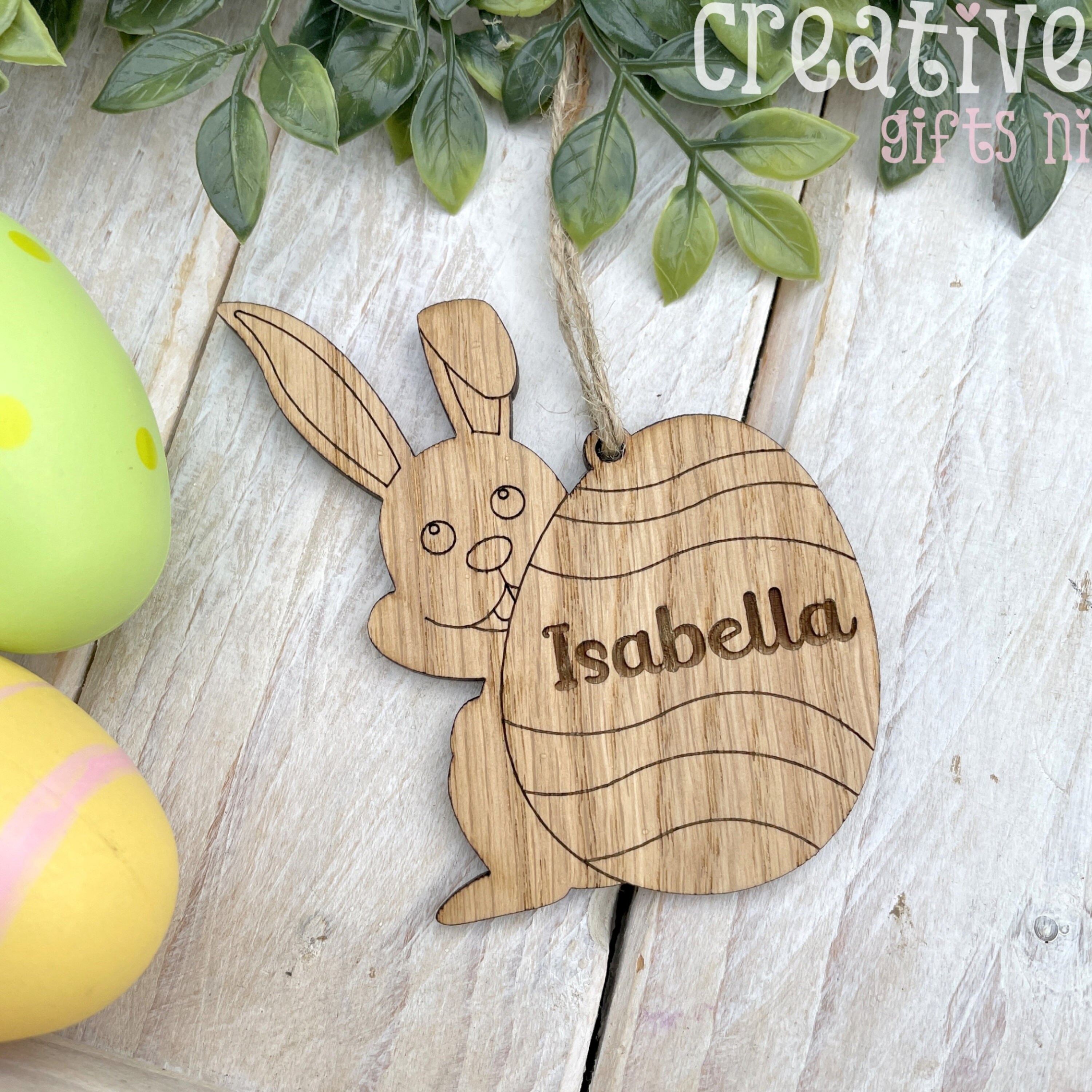 Personalised Oak Wooden Easter Theme Easter Decorations Easter Gnome ...