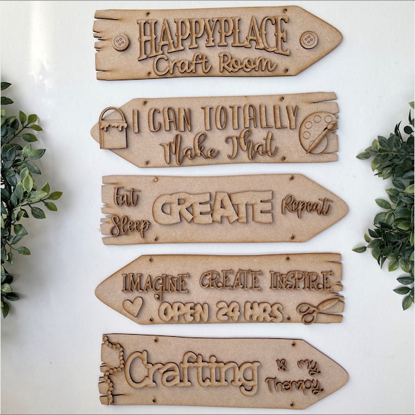 Craft Room Wooden Sign - Etsy