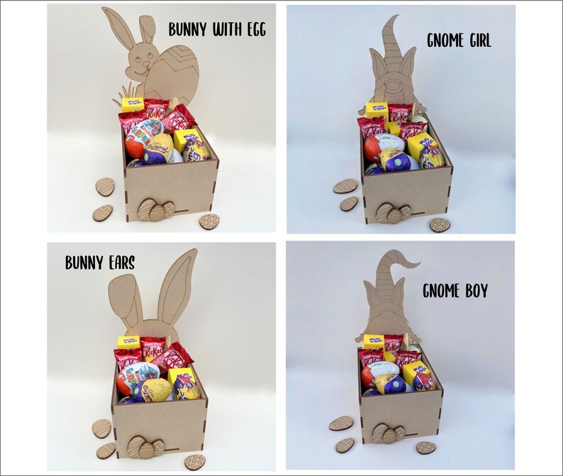 MDF Fillable Easter Treat Box Craft Kit Easter Egg Hamper DIY - Etsy UK