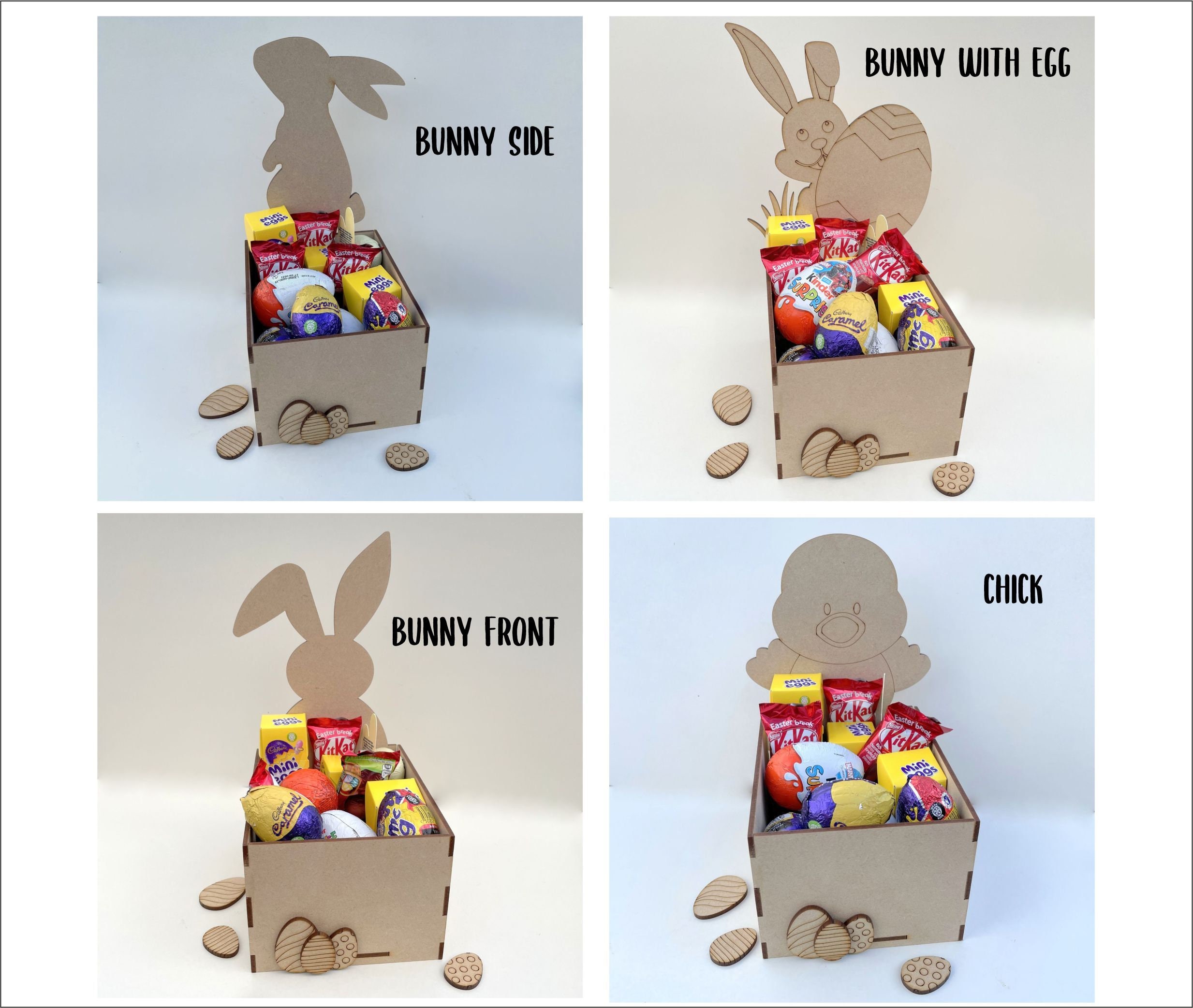MDF Fillable Easter Treat Box Craft Kit Easter Egg Hamper DIY - Etsy UK