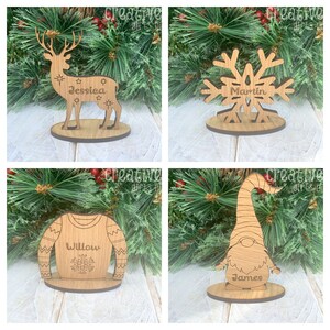 Personalised Oak Wooden Christmas Place Names Christmas Table Settings ...
