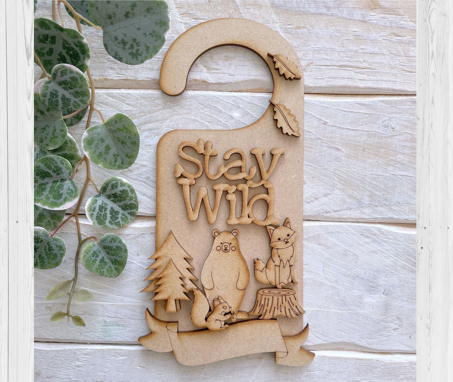 Blank Craft Kit Laser Cut Wooden MDF Door Hanger Room Sign - Etsy