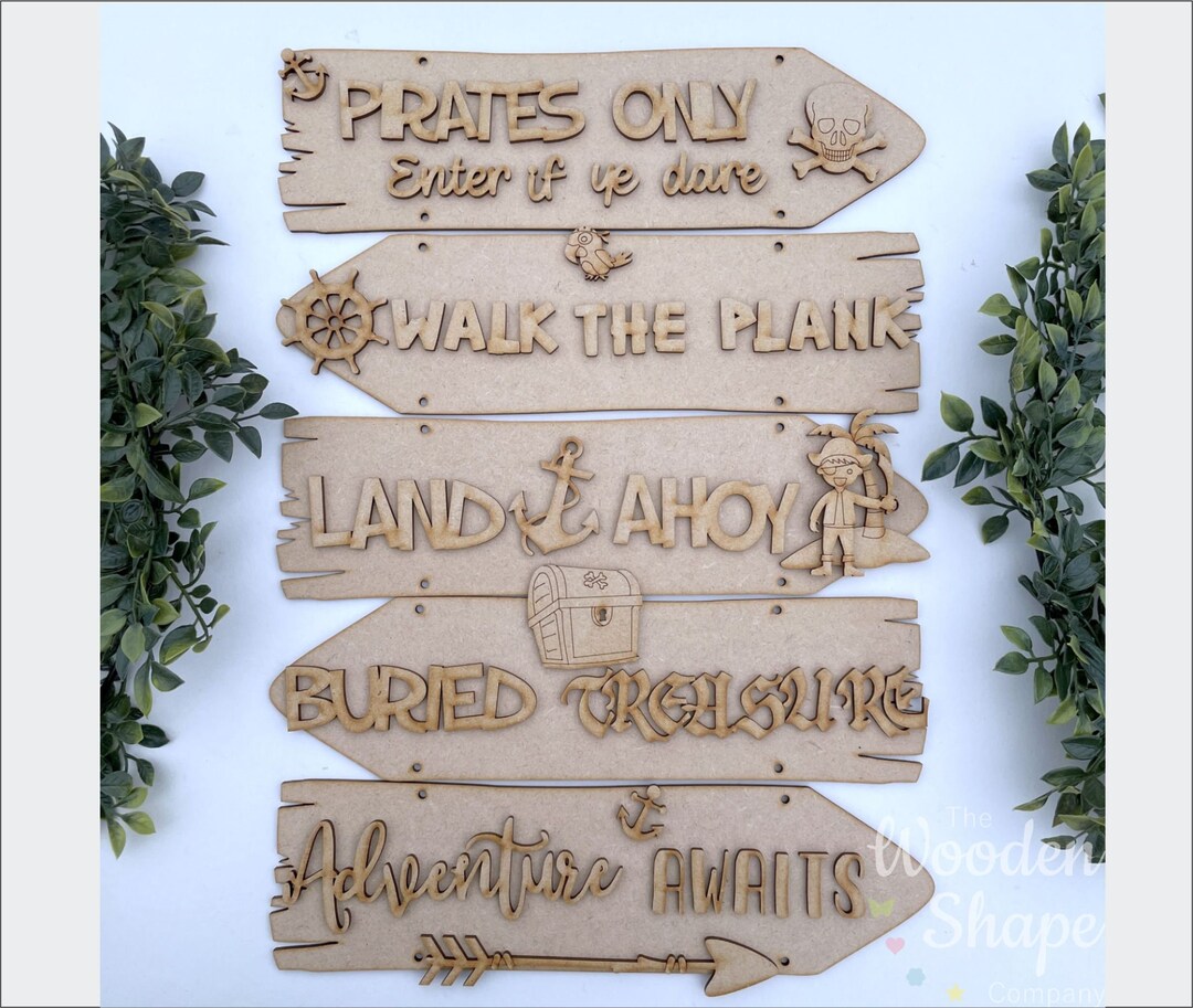 Blank Craft Kit Laser Cut Wooden MDF Direction Sign Theme Room Door ...