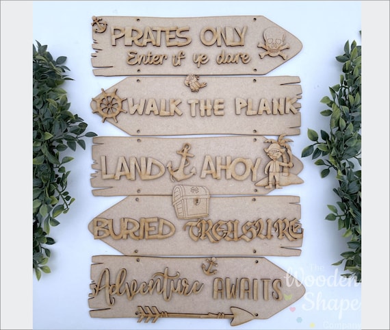 Blank Craft Kit Laser Cut Wooden MDF Direction Sign Theme Room - Etsy