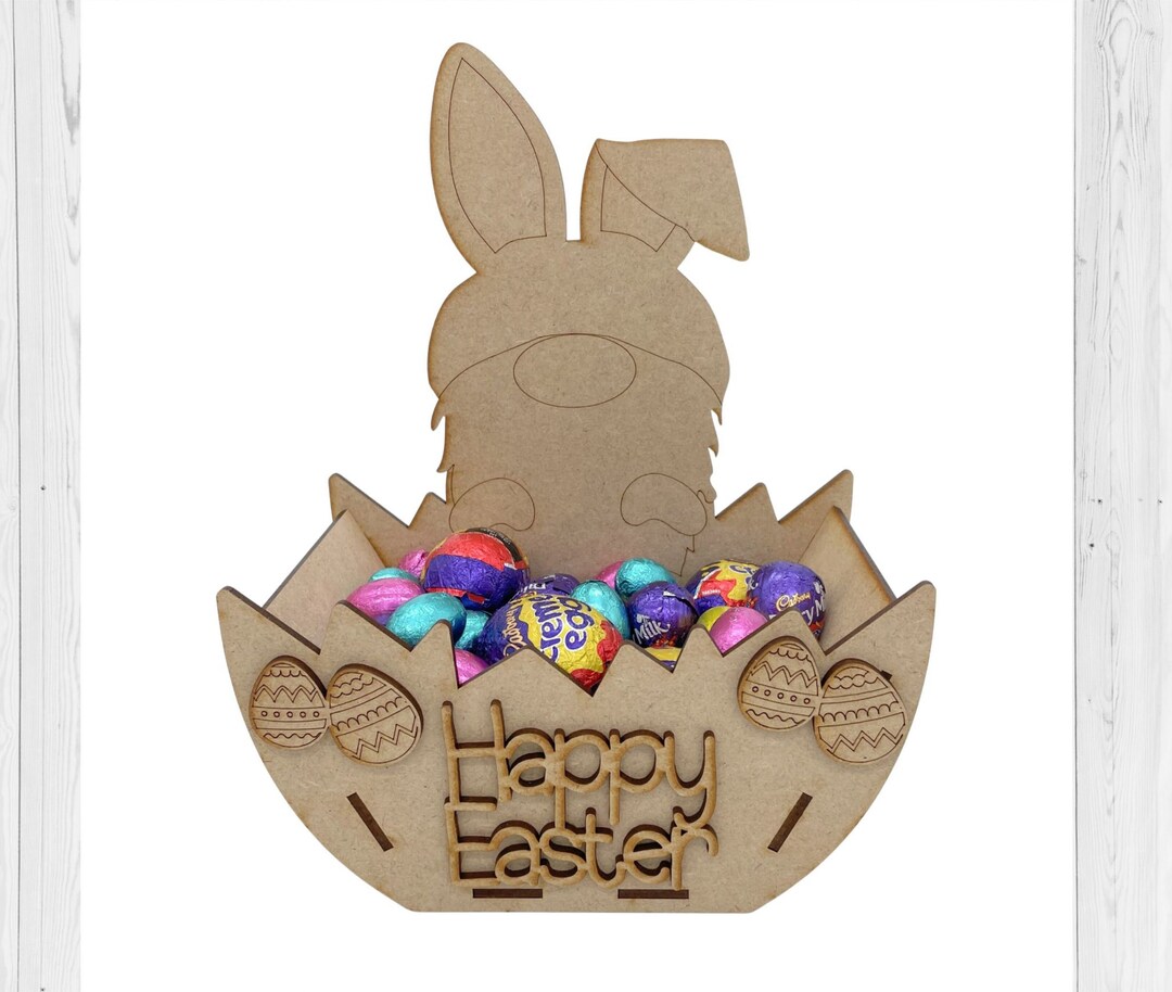 MDF Fillable Easter Cracked EGG Basket DIY Easter Hamper Make Your Own ...