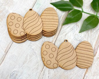 Easter Egg MDF Craft Shapes Wooden Blank Tags Decoration Embellishment ...