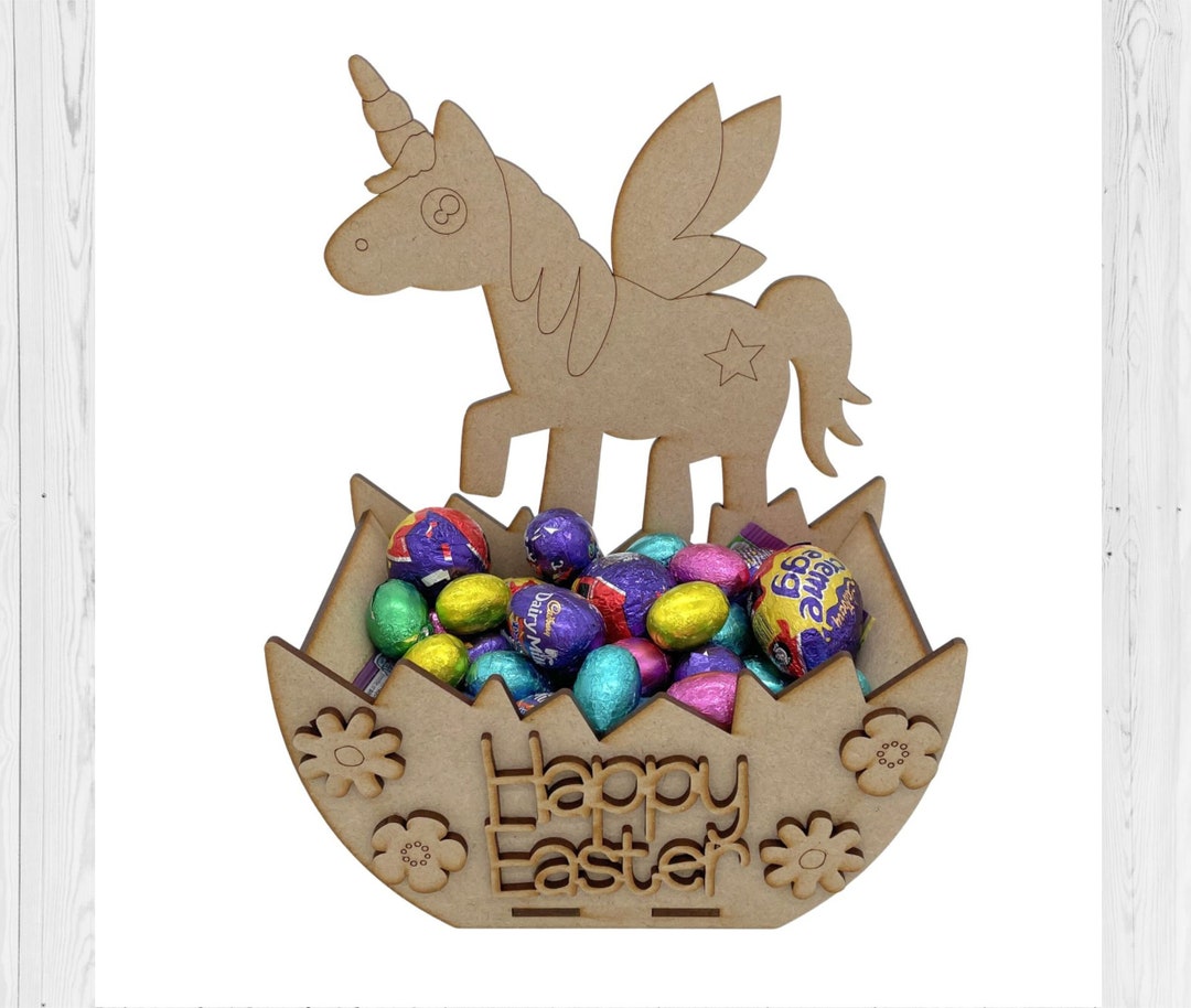 MDF Fillable Easter Cracked EGG Basket DIY Easter Hamper Make Your Own ...