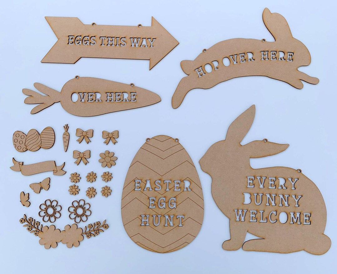 Blank Craft Kit Laser Cut Wooden MDF Easter Egg Hunt Signs DIY - Etsy