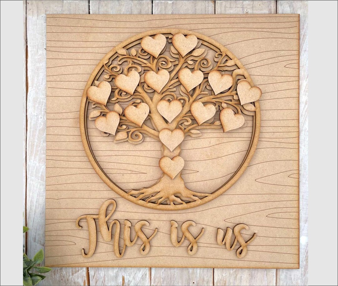 30cm Square Multi Layered MDF Tree Circle Family Tree Kit DIY This is ...