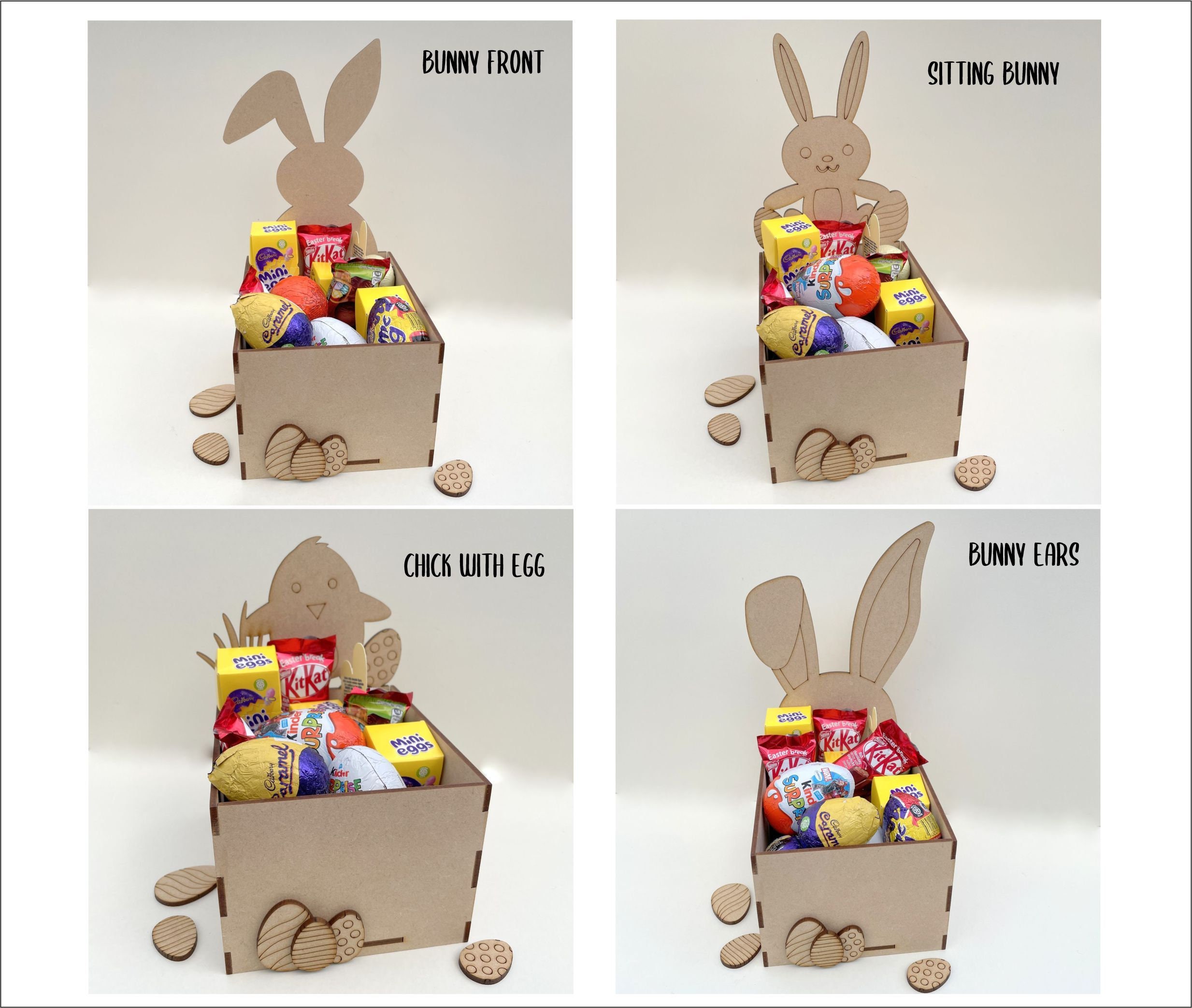 MDF Fillable Easter Treat Box Craft Kit Easter Egg Hamper DIY Easter ...