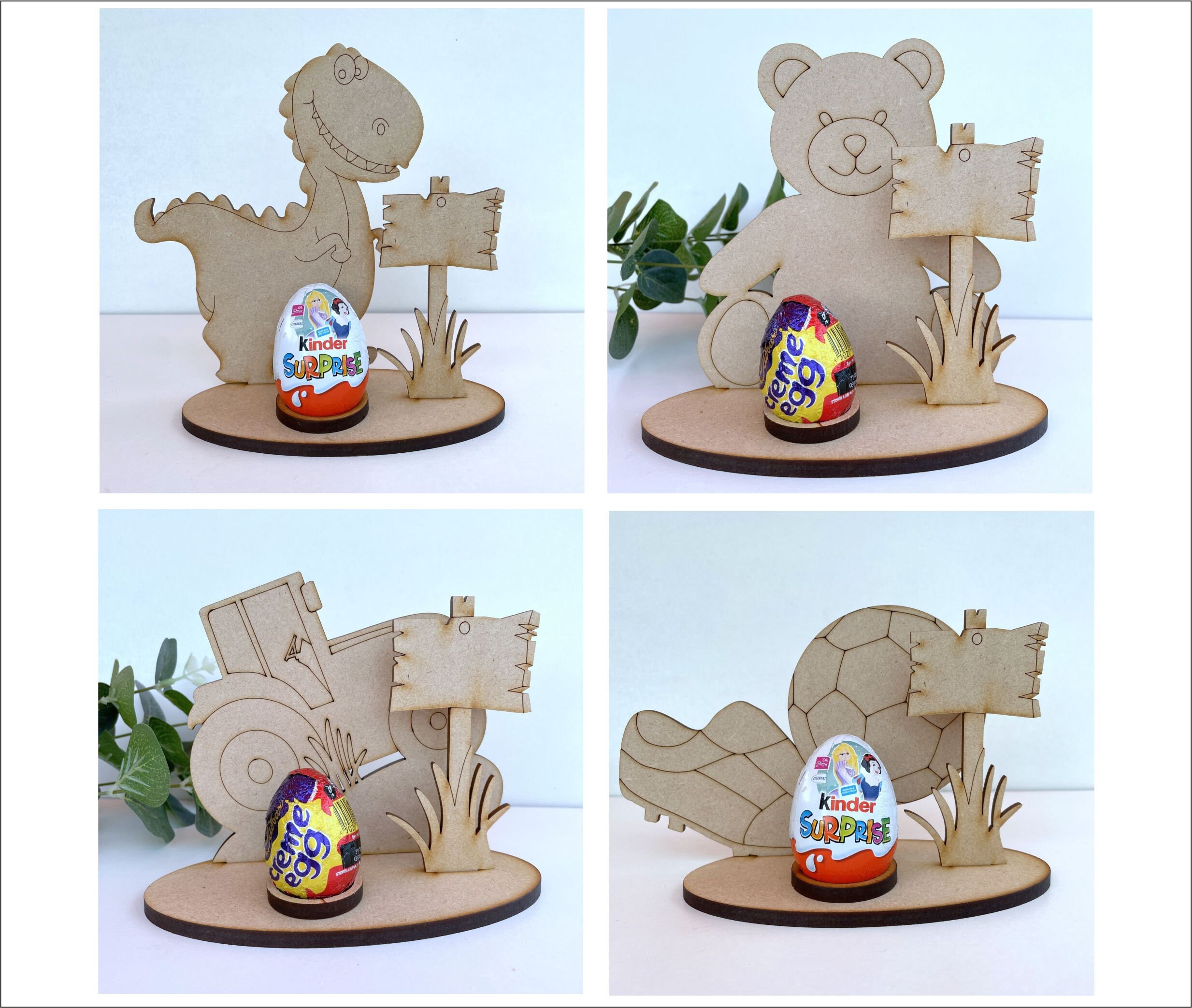 MDF Wooden Laser Cut Easter Egg Holder Creme Egg Kinder Egg - Etsy UK