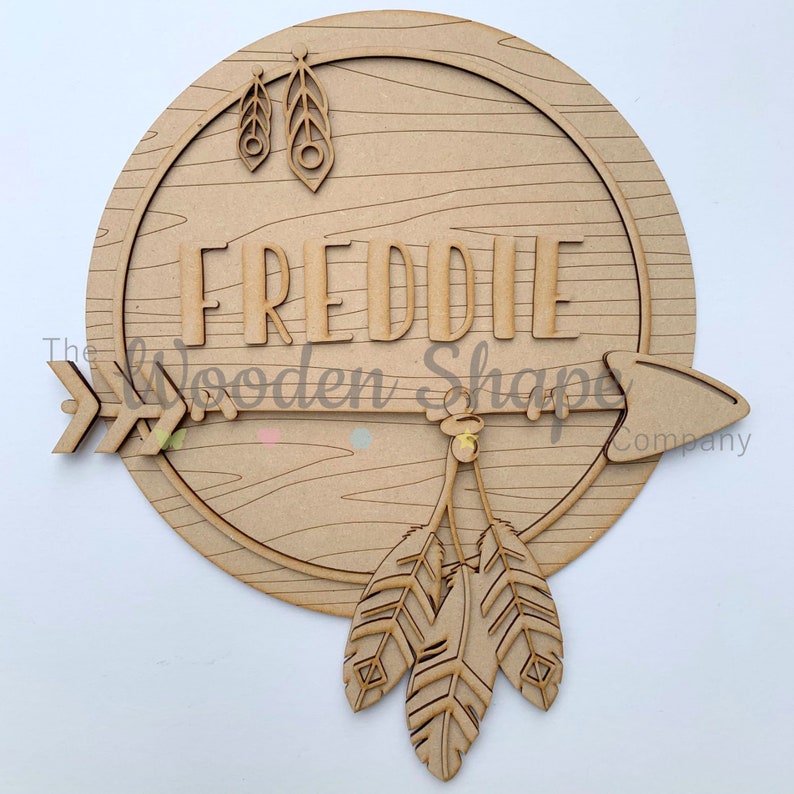 Layered MDF Tribal Boho Theme Room Sign Wall Sign Circle Arrow | Etsy