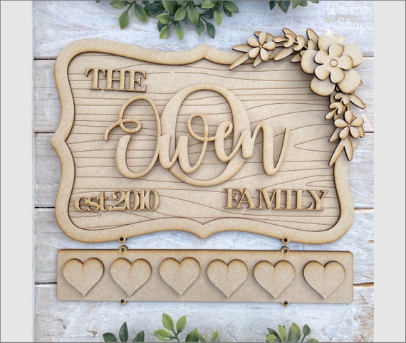 DIY Layered MDF Craft Kit Family Name Established Family Craft - Etsy UK