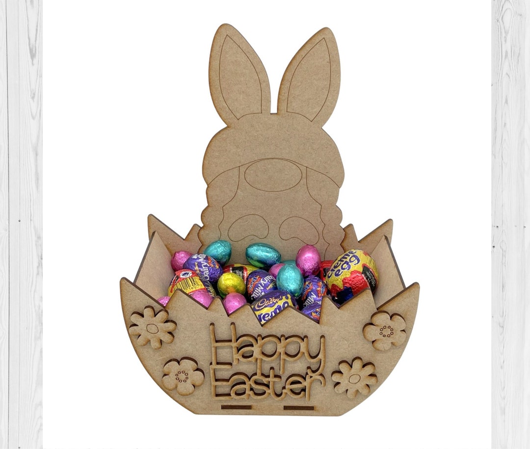 MDF Fillable Easter Cracked EGG Basket DIY Easter Hamper Make Your Own ...