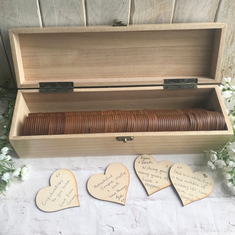 Wooden Rustic Wedding Wish Box Guest Book Alternative Drop in - Etsy