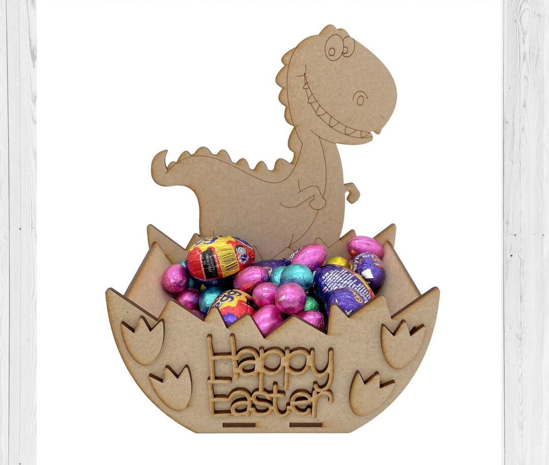 MDF Fillable Easter Cracked EGG Basket DIY Easter Hamper Make Your Own ...