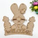 MDF Easter DIY Wooden Craft Blank Easter Bunny Welcome Easter Hanging ...