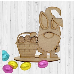 MDF Easter DIY Wooden Craft Blank Easter Bunny Gnome Gonk Bunny Easter ...