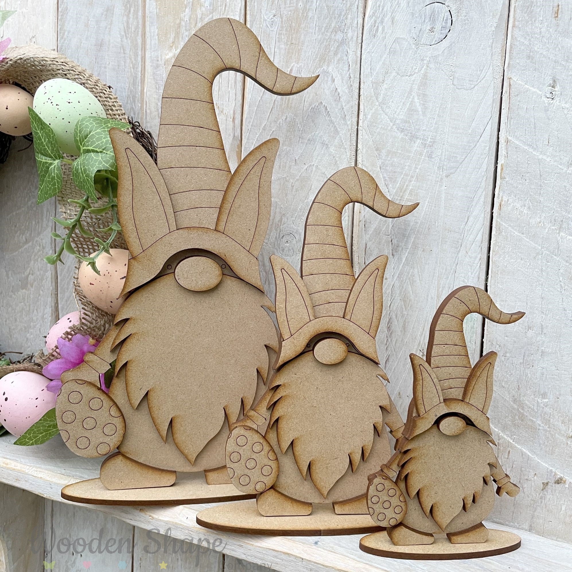 MDF Laser Cut Freestanding Easter Gnome Gonk Gnome Boy Girl Easter Ears ...