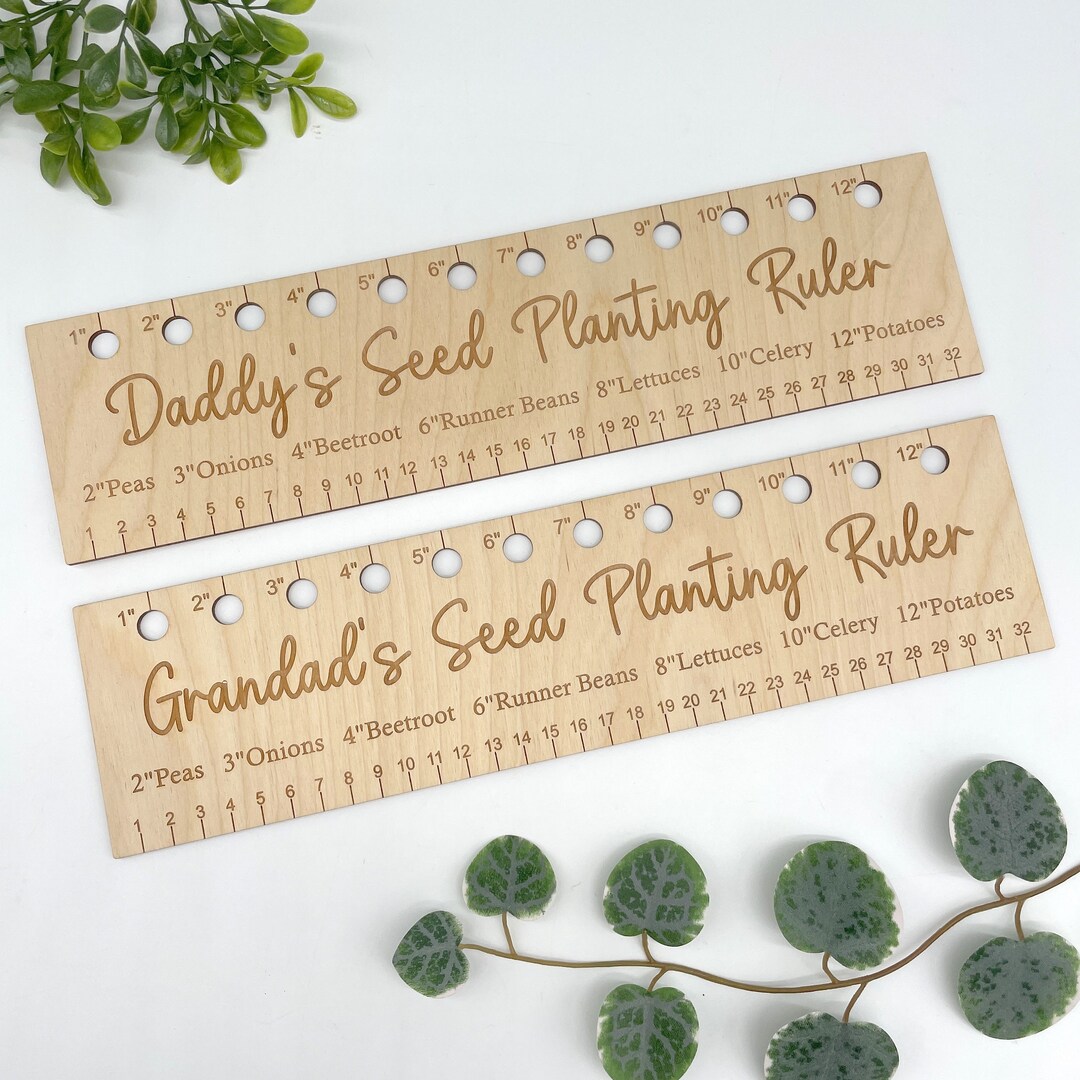 Wooden Seed & Plant Ruler | Personalised Gardener Allotment Gift ...