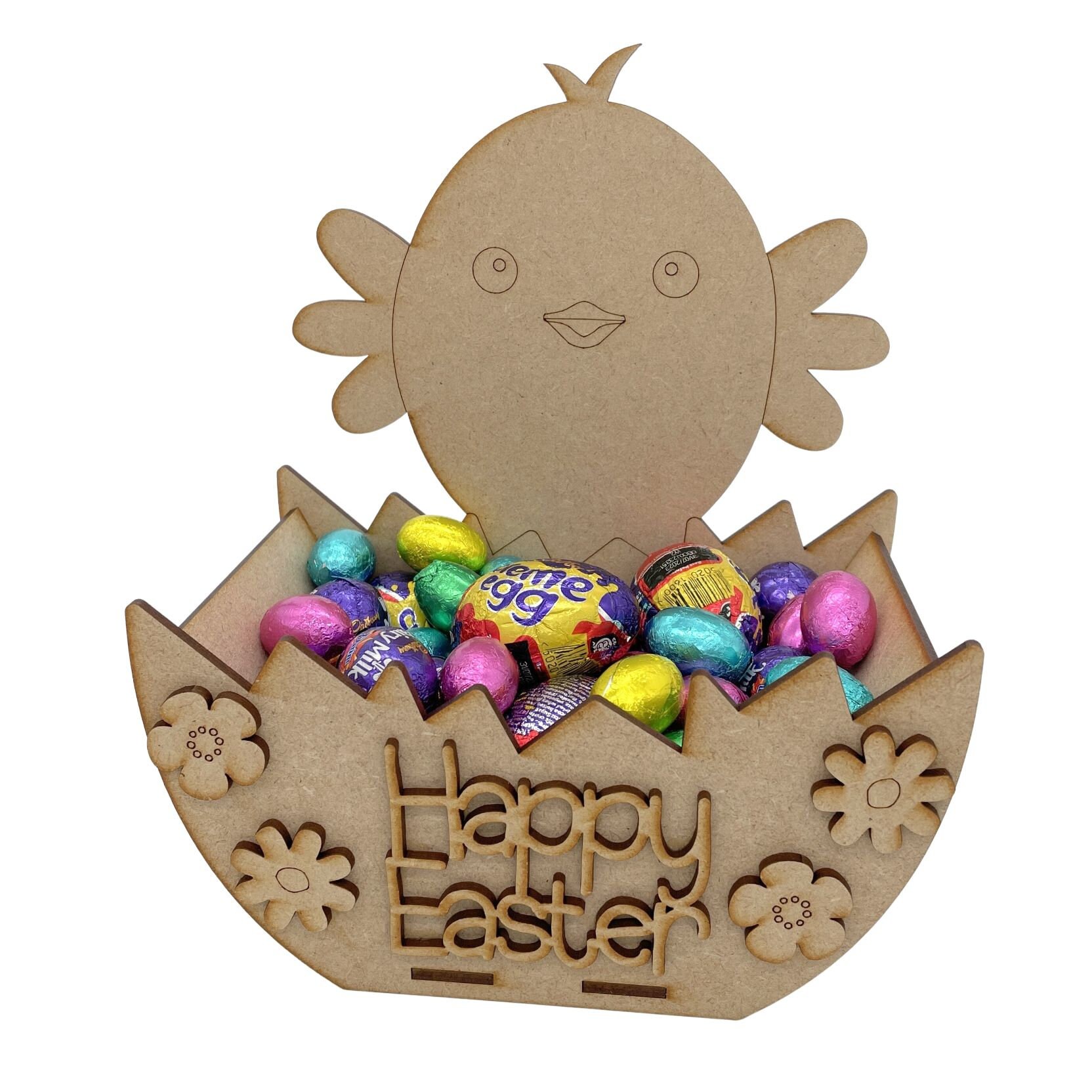 MDF Fillable Easter Cracked EGG Basket DIY Easter Hamper Make Your Own ...