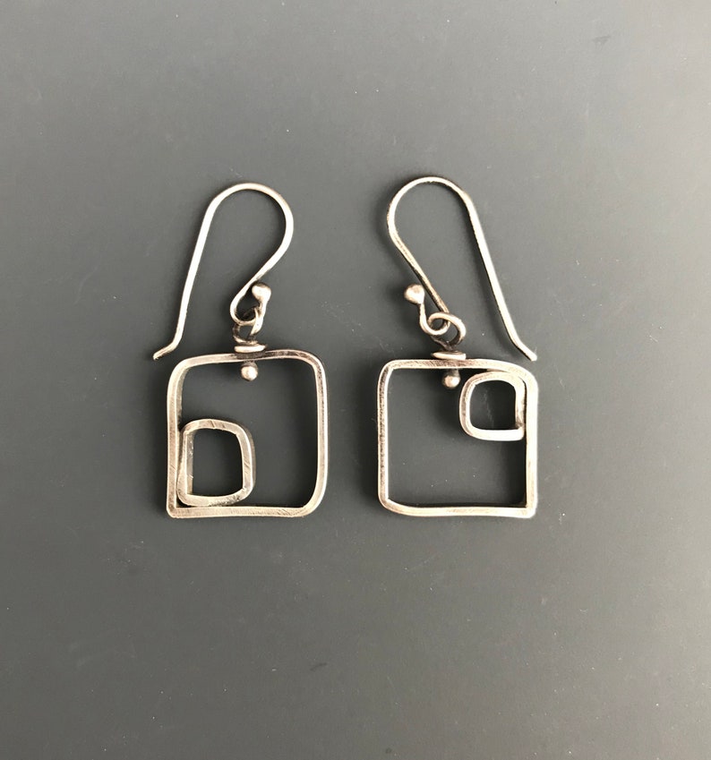 Geometry Earrings - Sterling Silver Earrings Geometric Jewelry ...