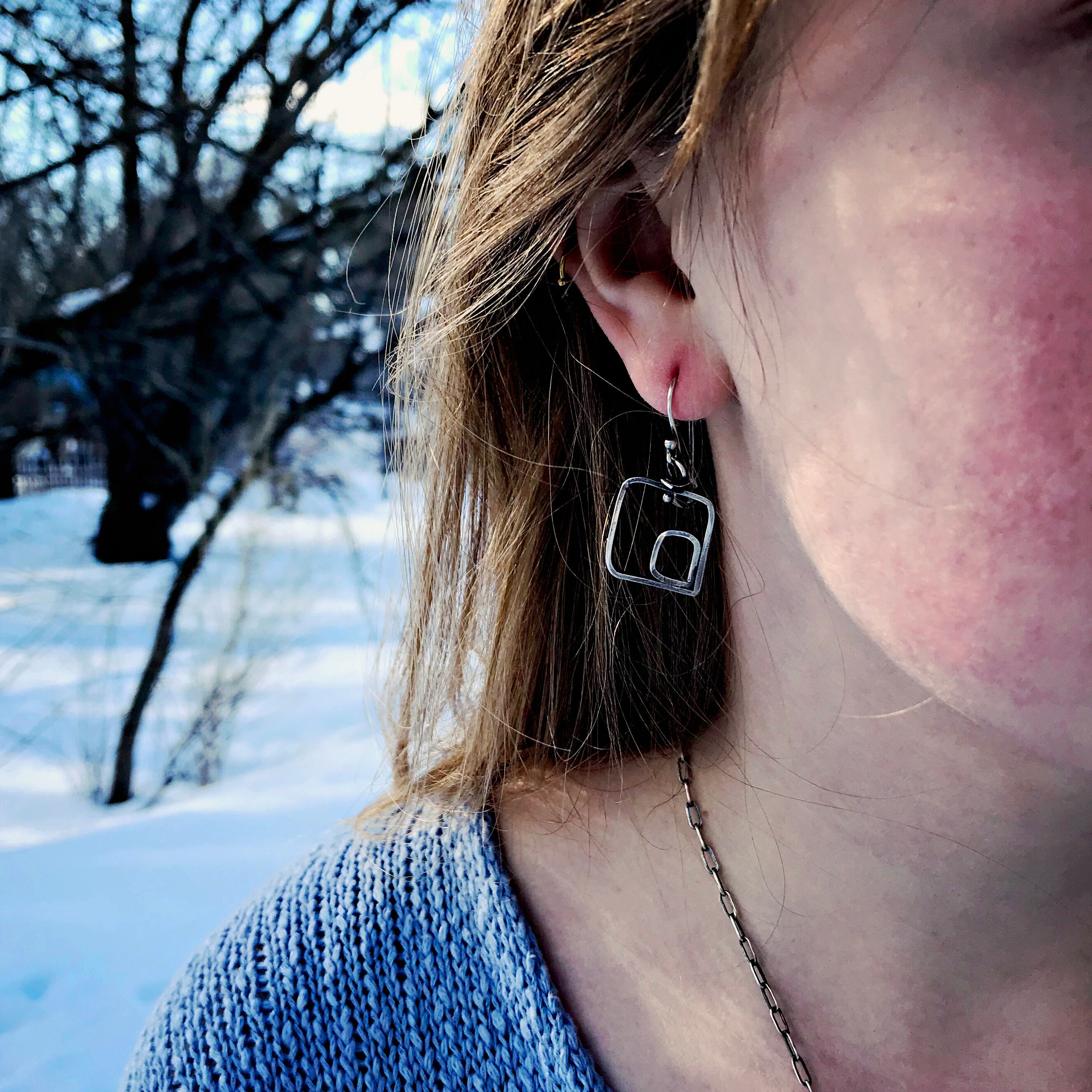 Geometry Earrings - Sterling Silver Earrings Geometric Jewelry ...