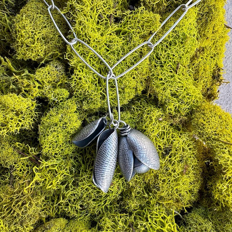 Textures Silver Charm Necklace - Etsy